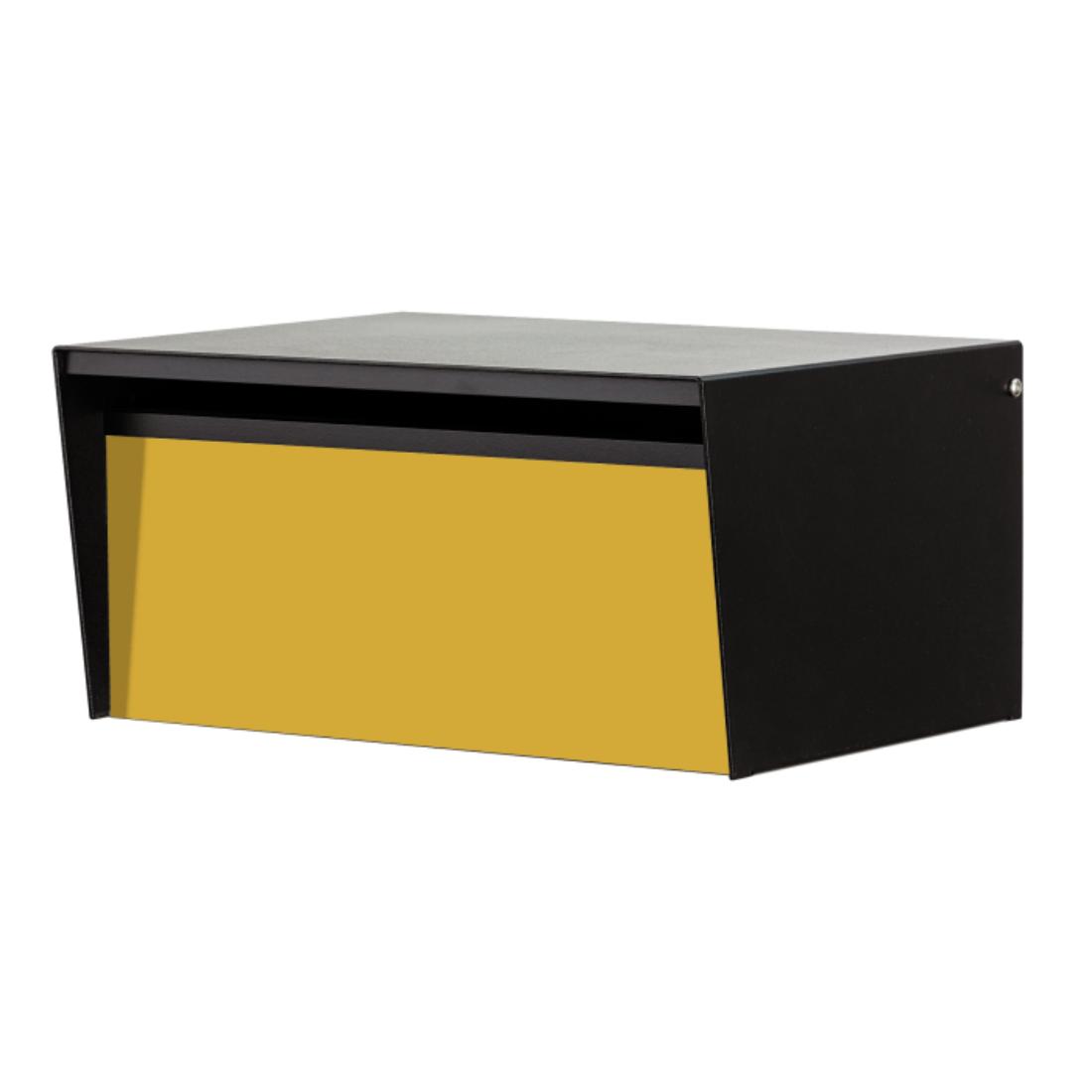 Metro Letterbox Back Open Full Black/Yellow | PlaceMakers NZ