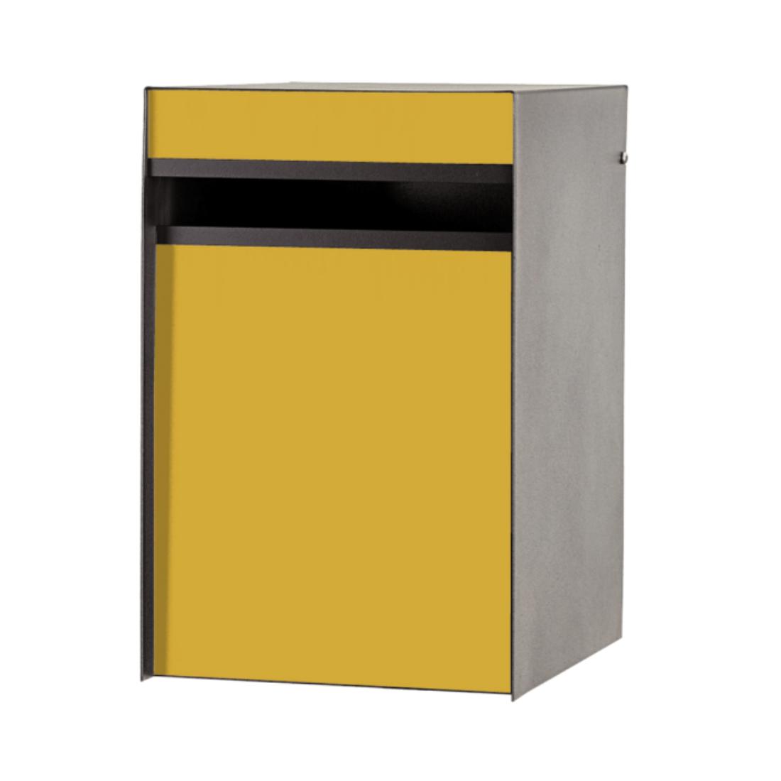 Designer Letterbox Back Open Black/Yellow | PlaceMakers NZ