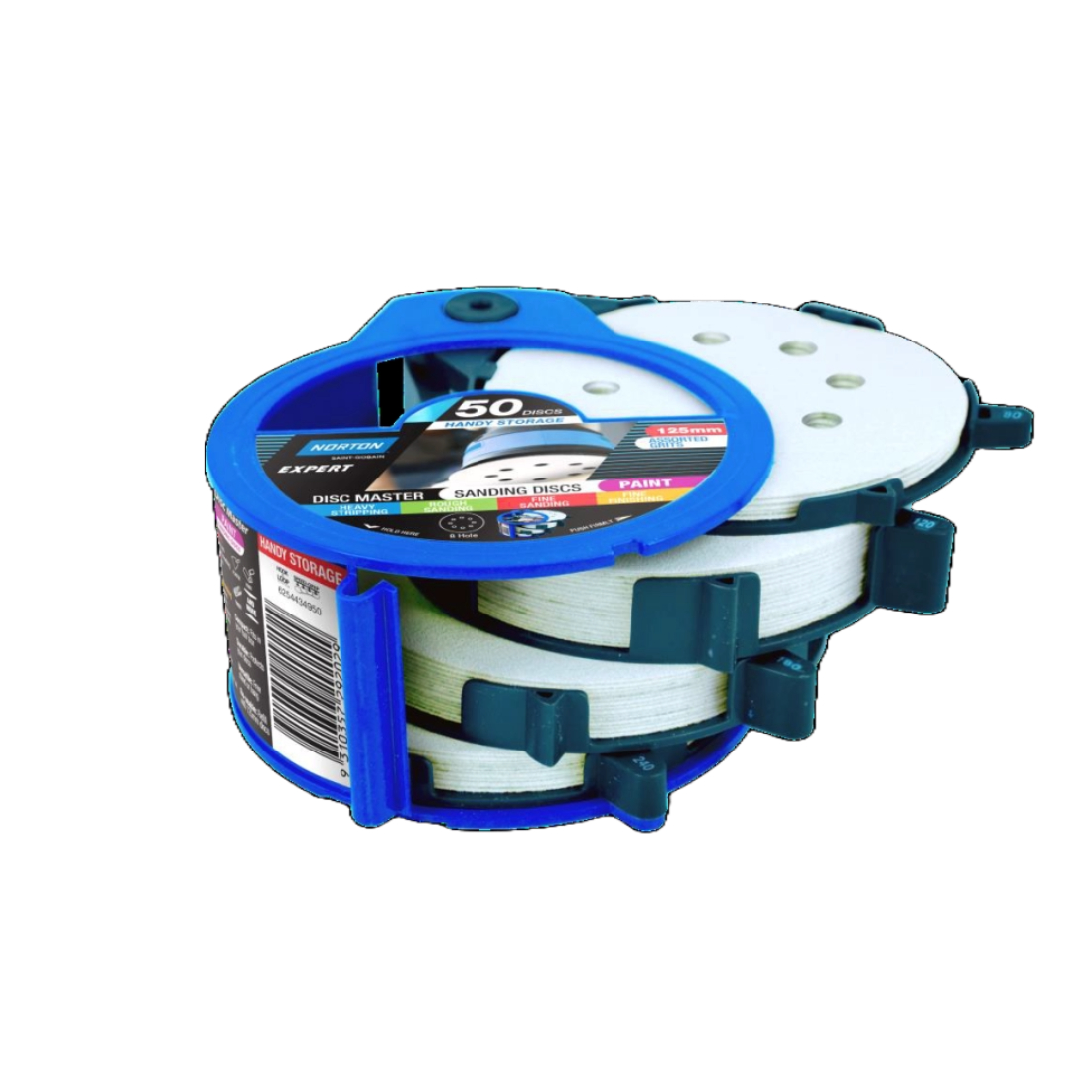Disc Master Sanding Disc Dispenser Assorted Grit 125mm x 8H 50 Pack ...
