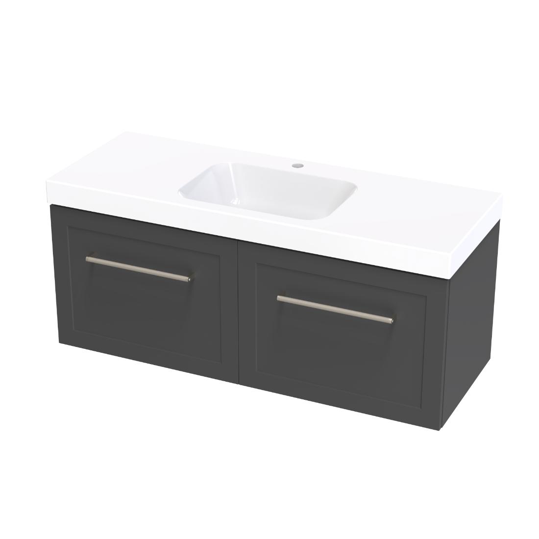 Array Oslo Cara Vanity 1200 Single Drawer With Internal Drawer Slate ...