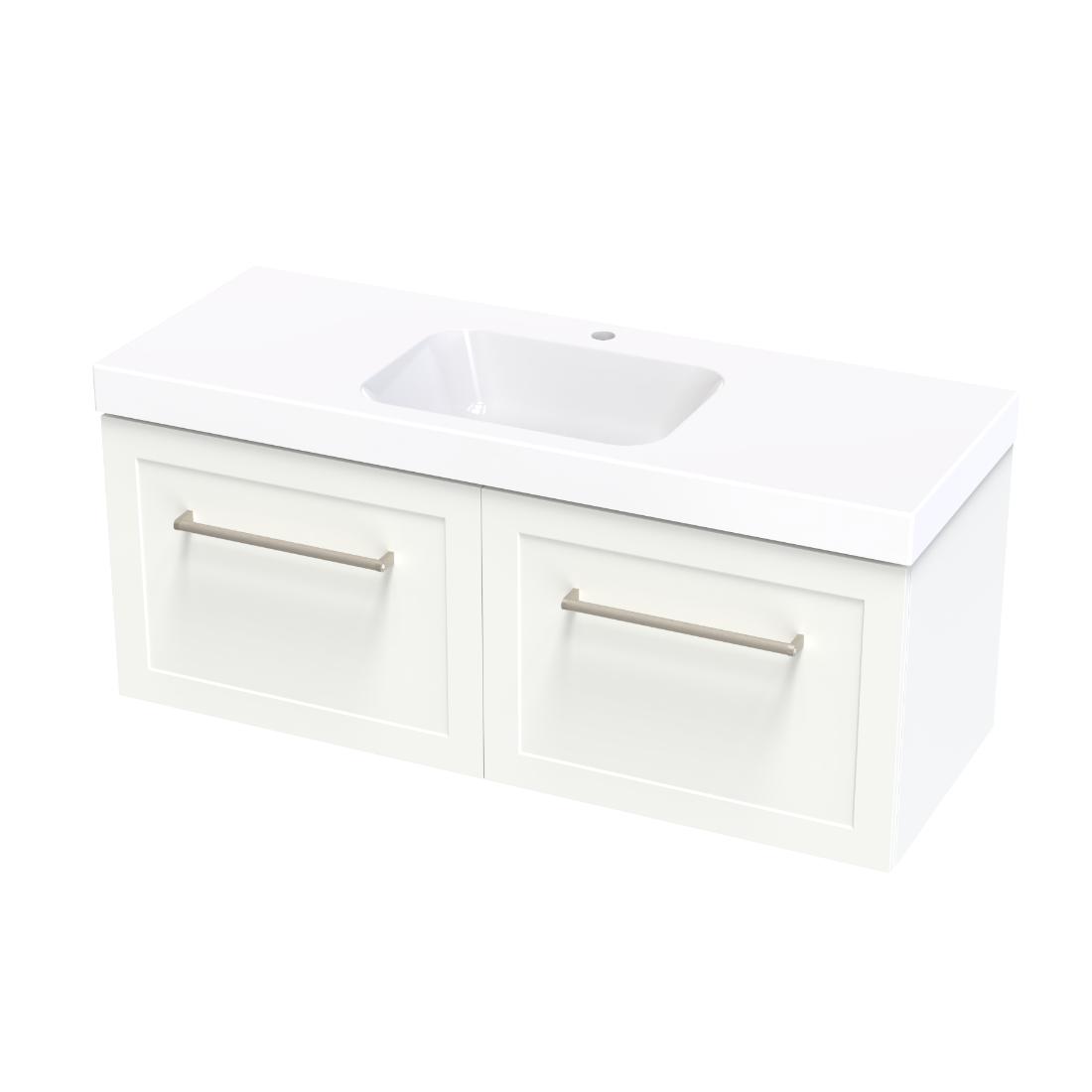 Array Oslo Cara Vanity 1200 Single Drawer White Satin | PlaceMakers NZ