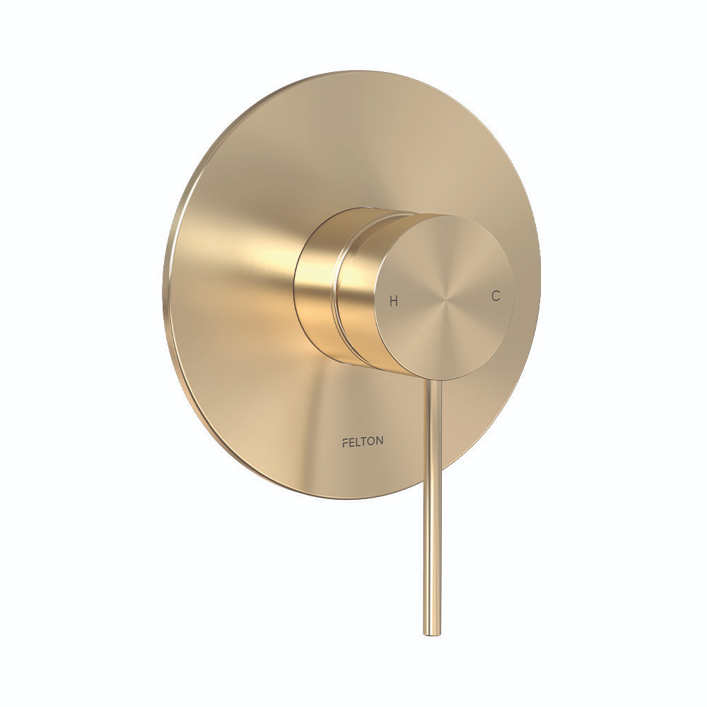 Linea Shower Mixer Fusion Plus 150mm Brushed Gold | PlaceMakers NZ