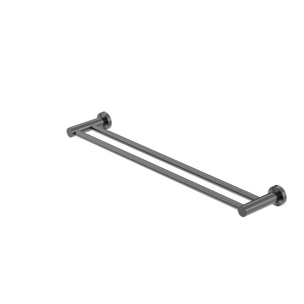 Mecca Double Towel Rail 600mm Gun Metal | PlaceMakers NZ