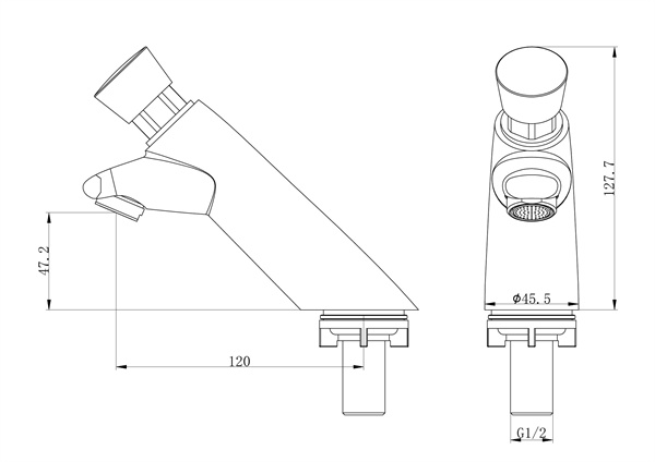 Commercial Push Tap Pvd Black | PlaceMakers NZ