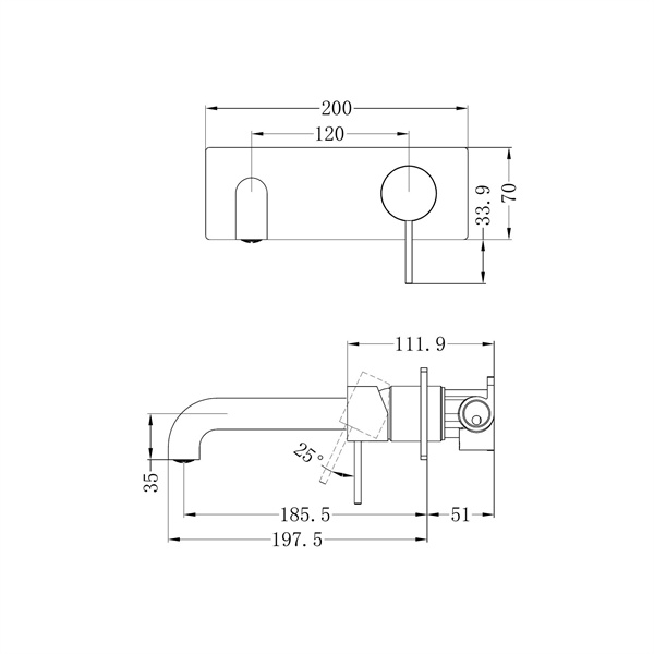 Mecca Wall Basin/Bath Mixer 185mm Gun Metal | PlaceMakers NZ