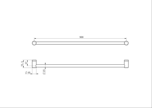 Mecca Care 25mm Grab Rail 900mm Gun Metal | PlaceMakers NZ
