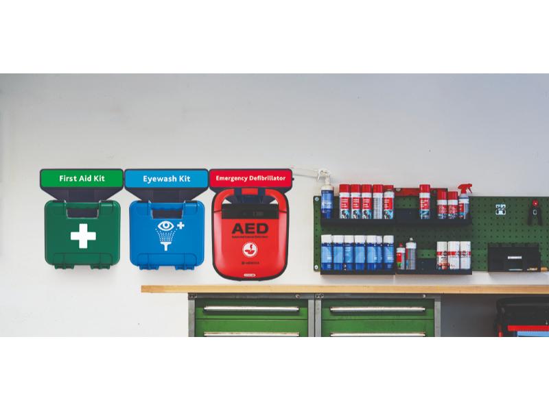 Aura Point First AID Point Wall Bracket With AED Holder And Stickers ...