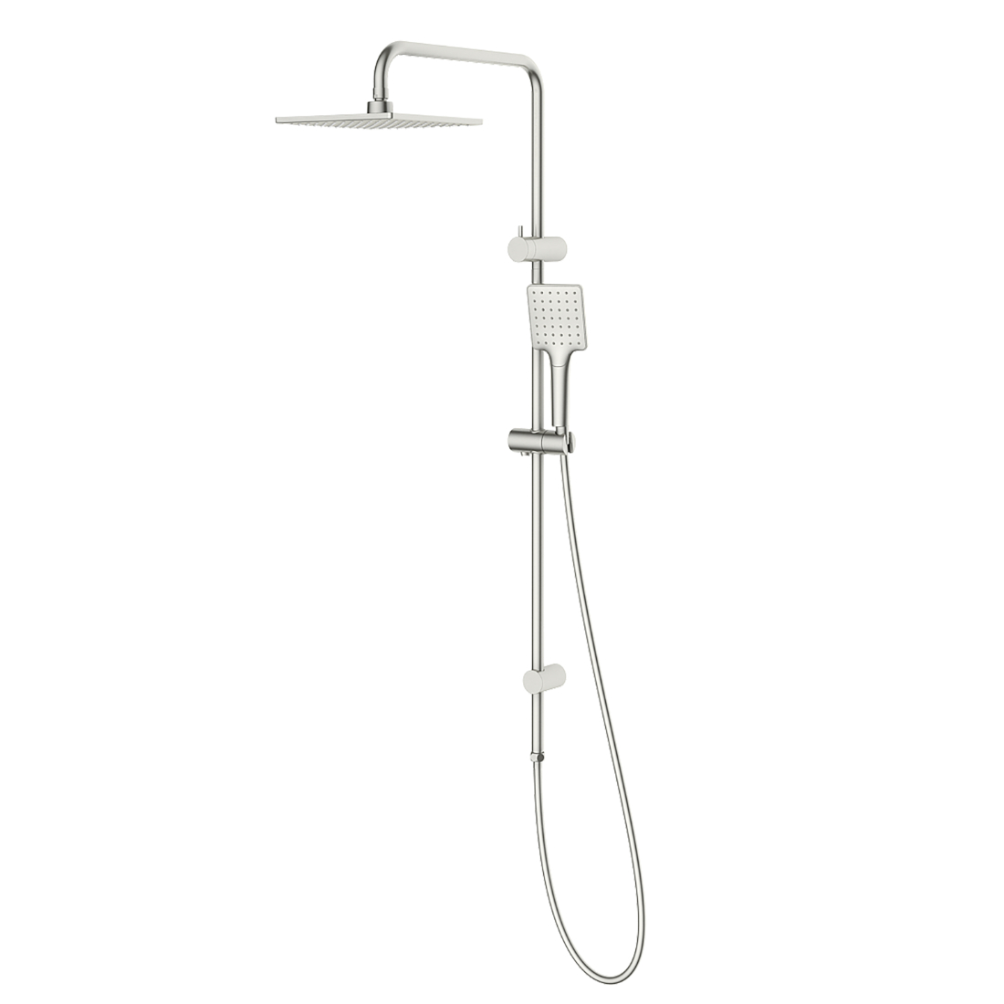 BASIS Rail Shower Square With Overhead Brushed Nickel | PlaceMakers NZ