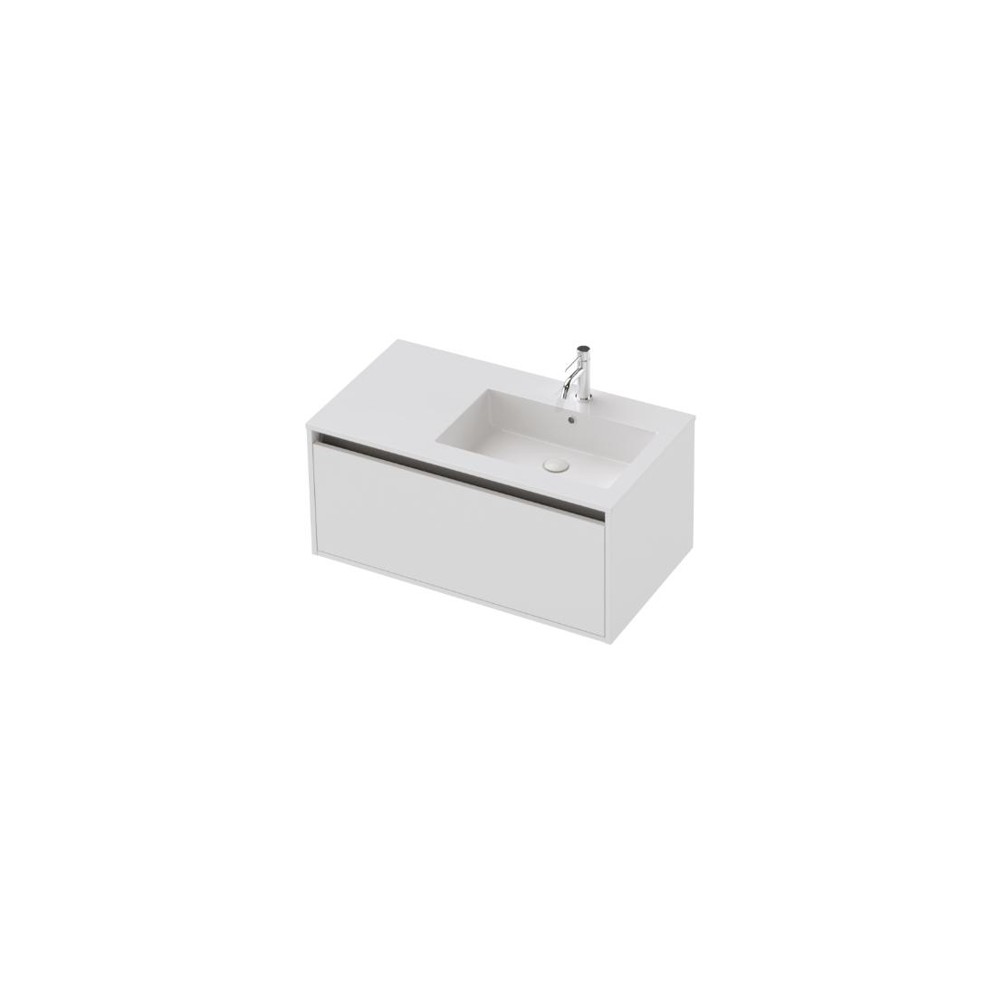 Vanity 900 1 Drawer Wall Right Basin Softmatte (F3 Finish) | PlaceMakers NZ