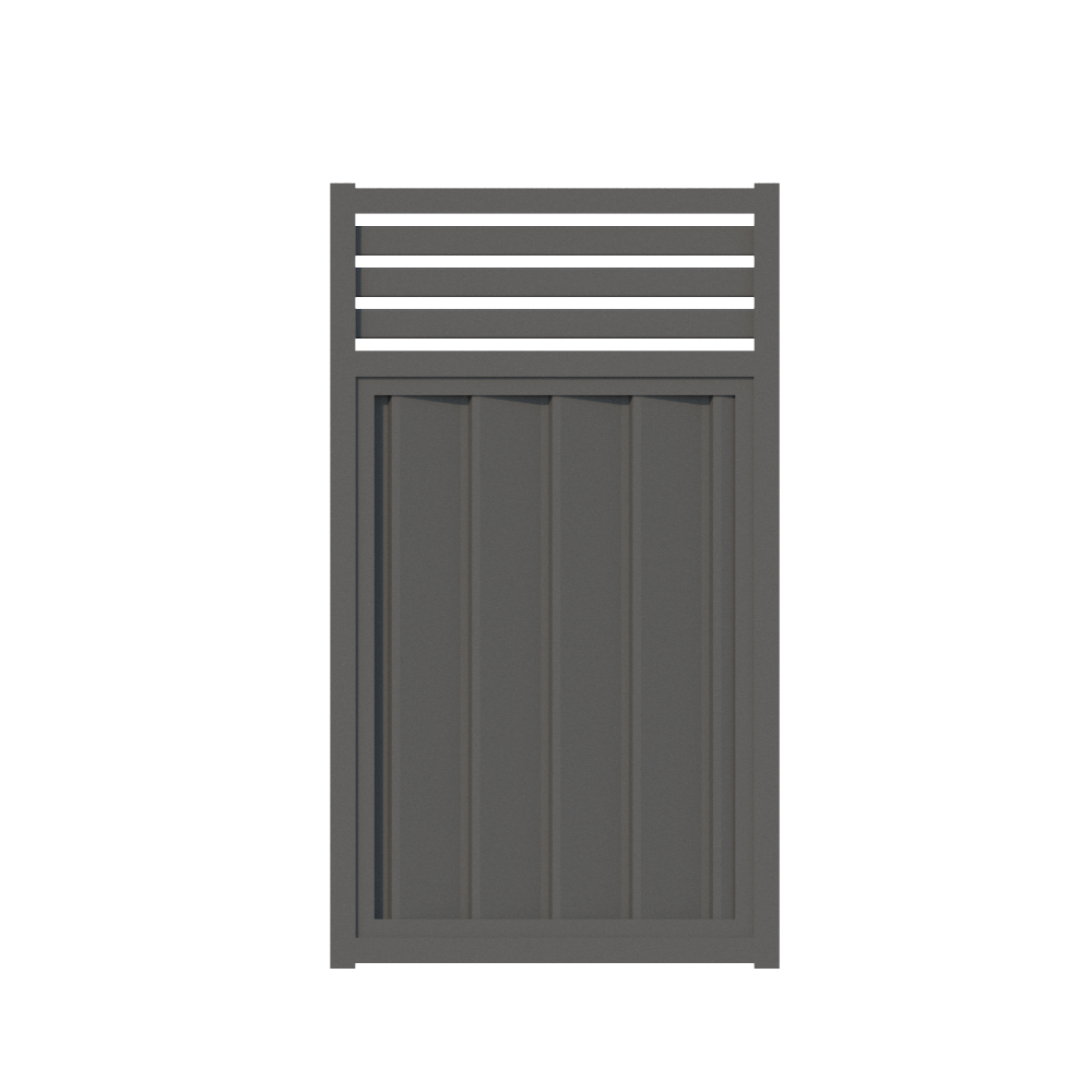 ColourWall Slat-Top Pedestrian Gate 1500mm x 870mm Slate Grey ...