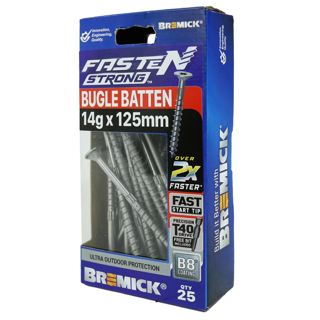 Fasten Strong Bugle Head Batten Screw B8 coated T40 inc. Driver Bit 14g ...