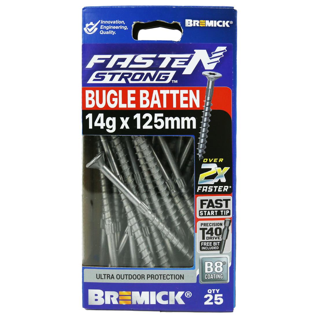 Fasten Strong Bugle Head Batten Screw B8 coated T40 inc. Driver Bit 14g ...